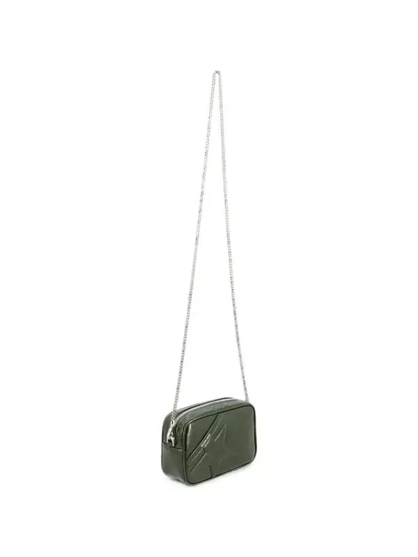 GOLDEN GOOSE Star Patch Patent Shoulder Bag - Green