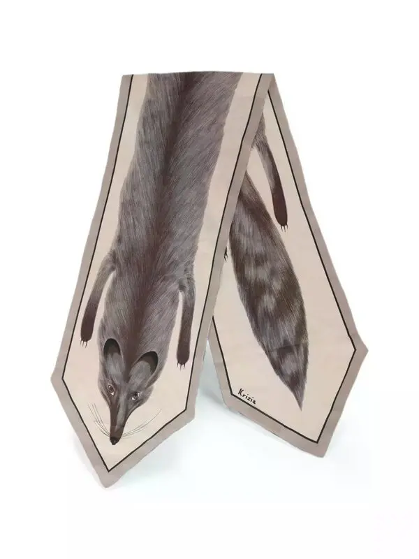 KRIZIA Fox-print Scarf - Grey