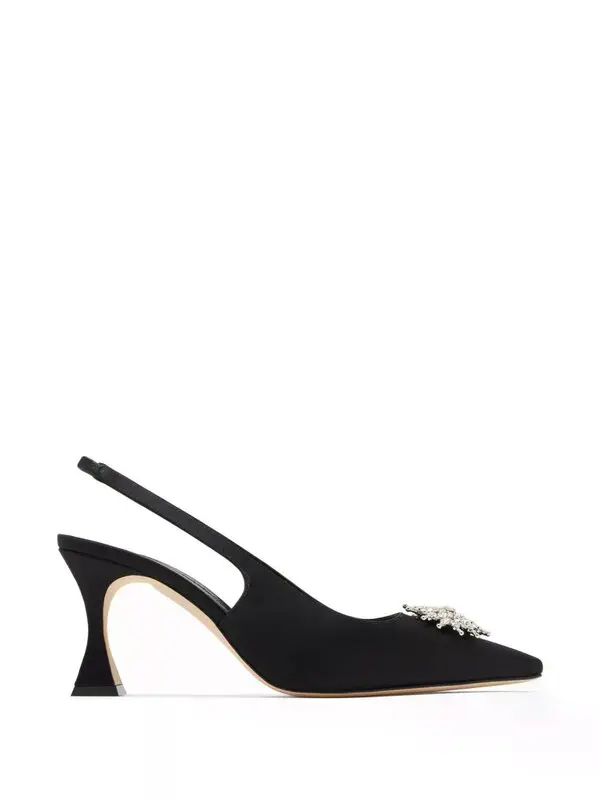 Manolo Blahnik Crystal-embellished Slingback Pumps - Black