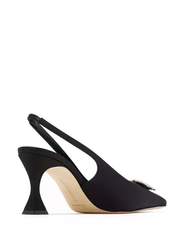 Manolo Blahnik Crystal-embellished Slingback Pumps - Black