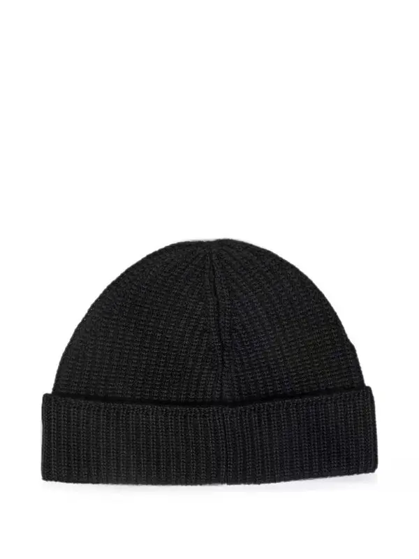 C.P. COMPANY Ribbed-knit Wool Beanie Hat - Black