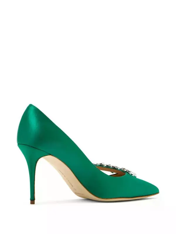 Manolo Blahnik Nadira Crystal-embellished Pumps - Green