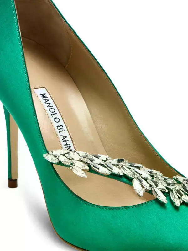 Manolo Blahnik Nadira Crystal-embellished Pumps - Green