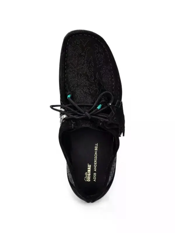 Clarks Embroidered Wallabee Boots - Black