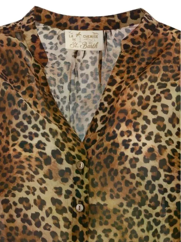 MC2 SAINT BARTH Leopard Print Button-down Shirt - Neutrals