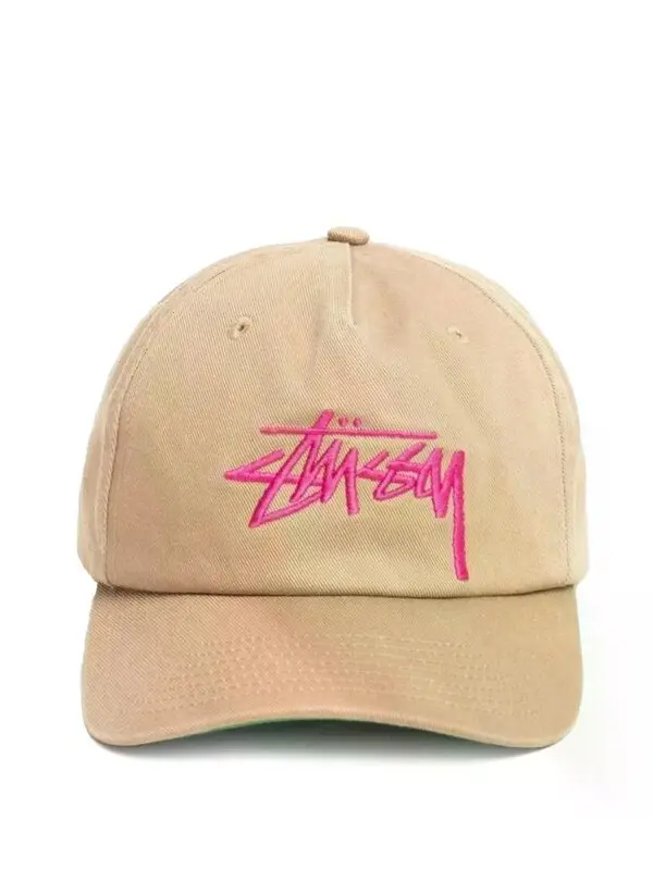 StÜssy Big Stock Logo Embroidered Cap - Neutrals