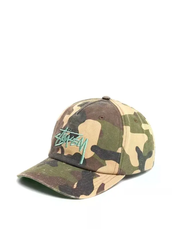 StÜssy Big Stock Logo Embroidered Camouflage Cap