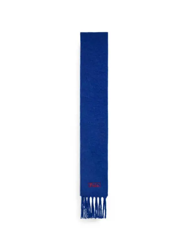 Polo Ralph Lauren Fringed Brushed Scarf - Blue