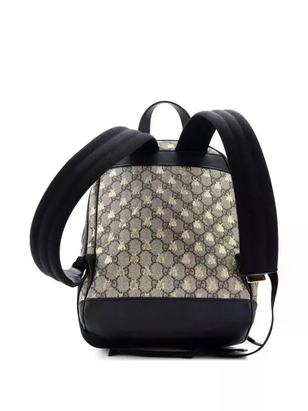 Gucci Printed Gg Coated Canvas Zip Pocket Backpack - Black