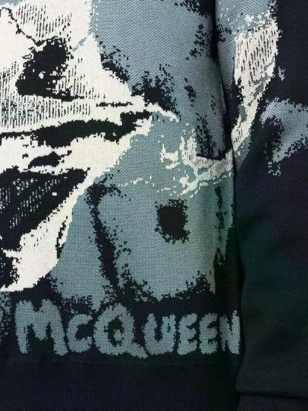 Alexander McQueen Skull Motif Jacquard Jumper
