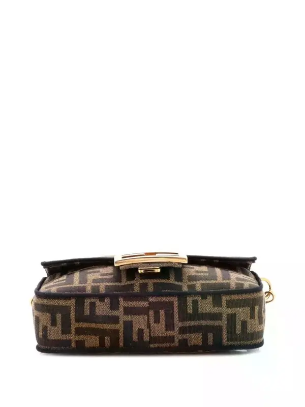 Fendi Baguette Nm Bag Zucca Canvas Mini Crossbody Bag - Brown