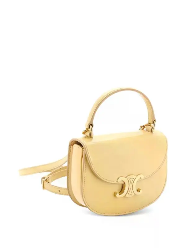 Celine Triomphe Besace Cléa Top Handle Flap Bag - Yellow