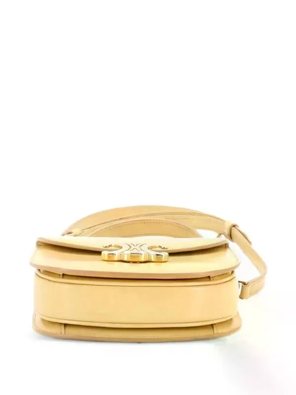 Celine Triomphe Besace Cléa Top Handle Flap Bag - Yellow