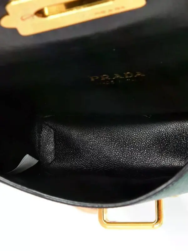 Prada Cahier Embellished Leather Micro Crossbody Bag - Black