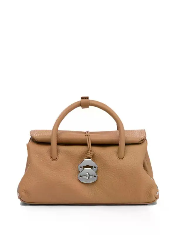 ZANELLATO Dotta Stud-embellished Leather Tote Bag - Neutrals