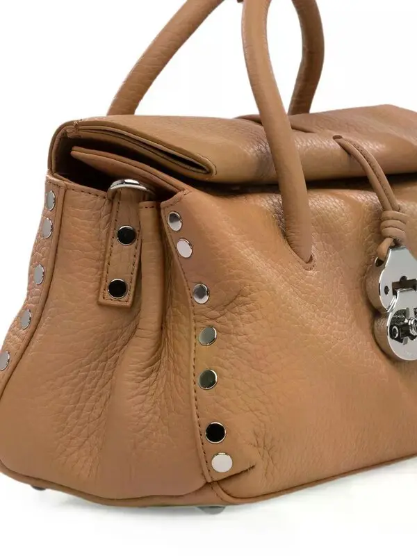 ZANELLATO Dotta Stud-embellished Leather Tote Bag - Neutrals