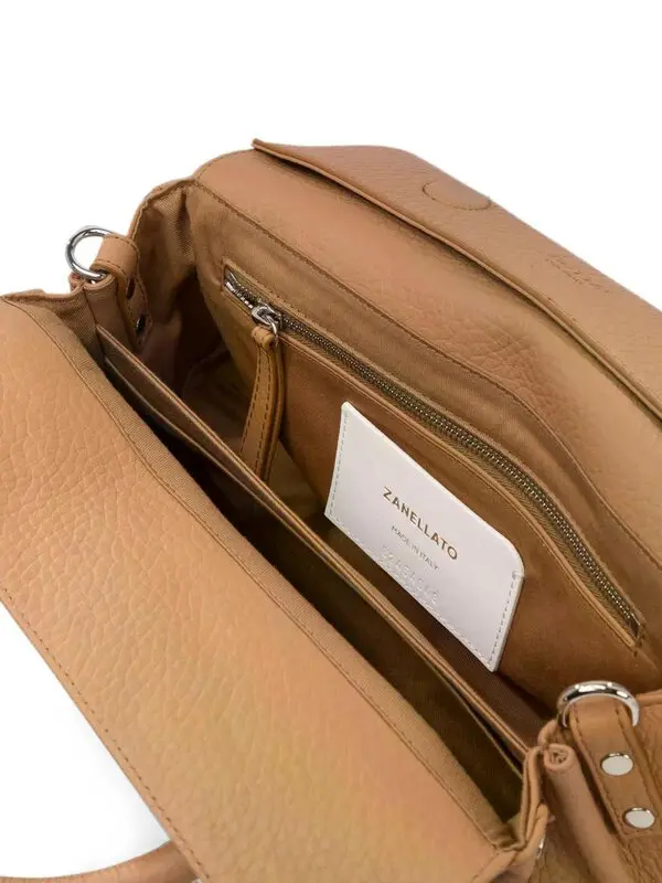 ZANELLATO Dotta Stud-embellished Leather Tote Bag - Neutrals