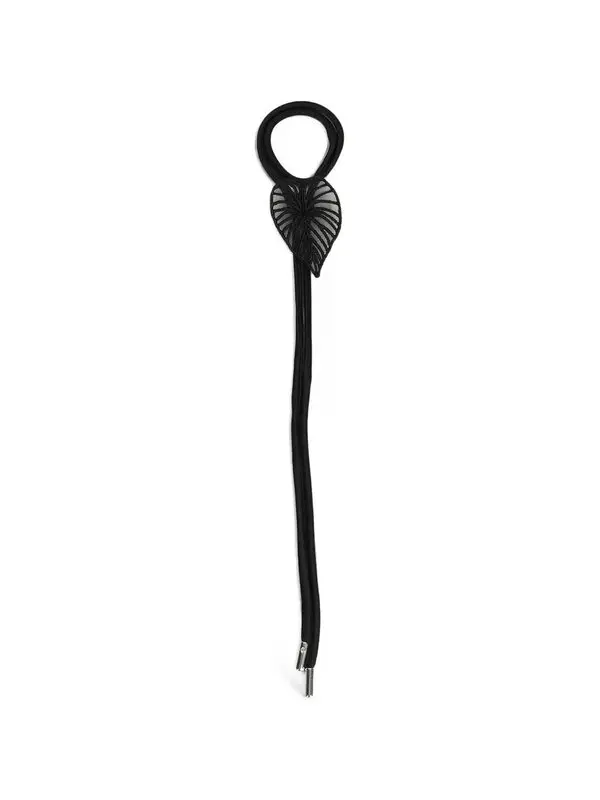 David Koma Cord Bracelet With Leaf Detail - Black
