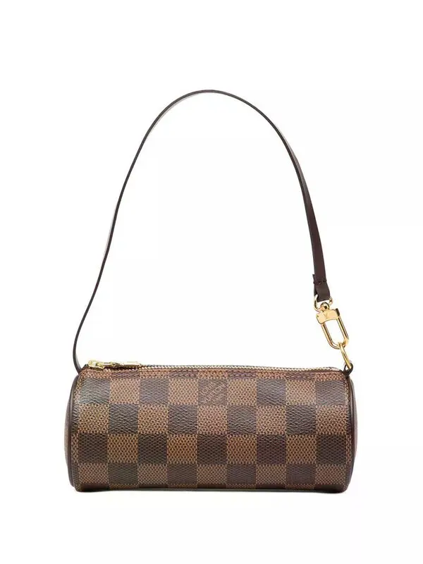 LOUIS VUITTON Damier Ebene Papillon Pochette Handbag - Brown