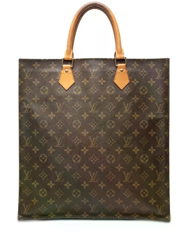 LOUIS VUITTON Monogram Sac Plat Tote Bag - Brown