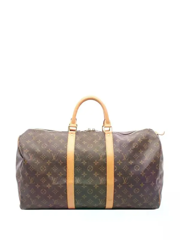 LOUIS VUITTON Monogram Keepall 50 Travel Bag - Brown