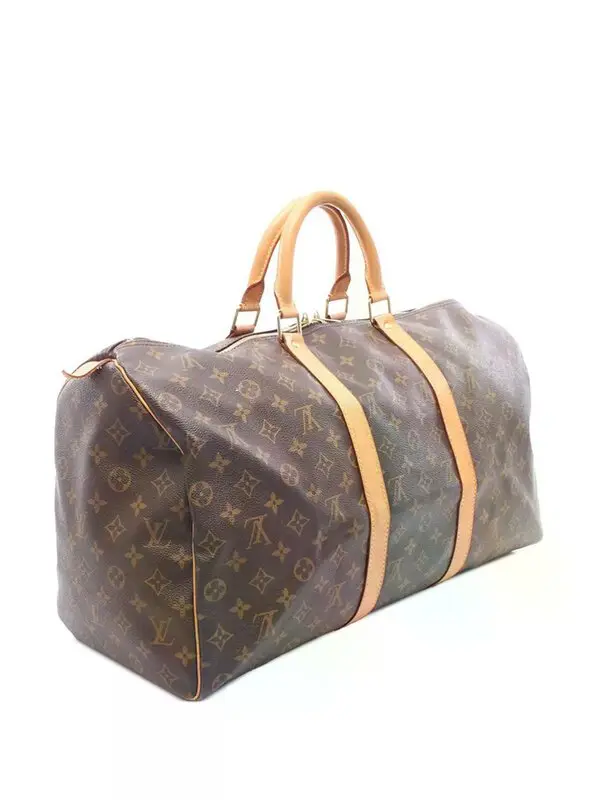 LOUIS VUITTON Monogram Keepall 50 Travel Bag - Brown