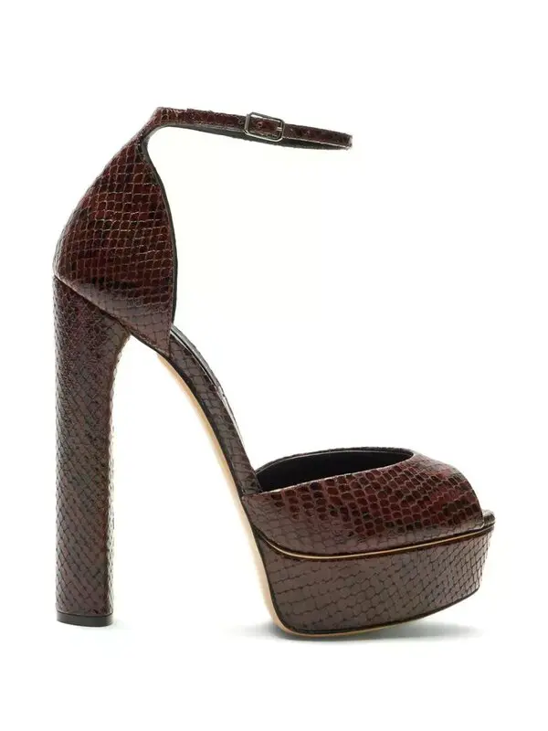 Casadei Flora Python-effect Platform Sandals