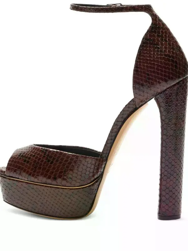 Casadei Flora Python-effect Platform Sandals