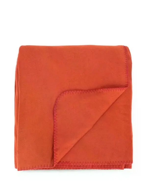 Isaia Blanket-stitch Logo-patch Blanket