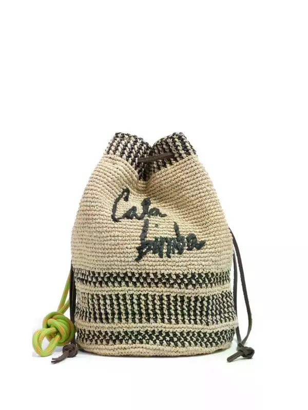Bimba Y Lola Medium Plaited-raffia Bucket Bag