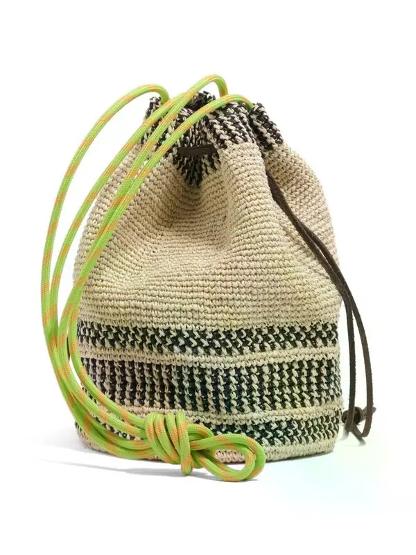 Bimba Y Lola Medium Plaited-raffia Bucket Bag