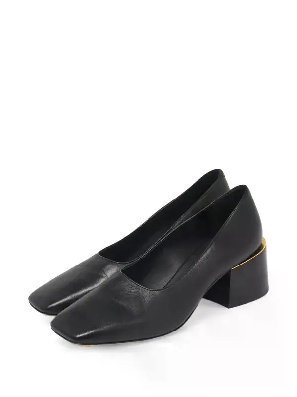 Burberry Square-toe Block Heel Pumps