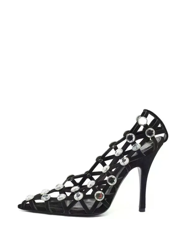 Attico Grid Crystal-embellished Pumps