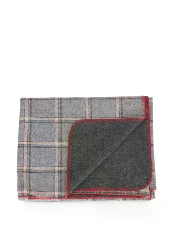 Isaia Check-print Whipstitch-trim Blanket