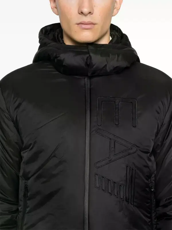 EA7 Logo Embroidered Puffer Jacket