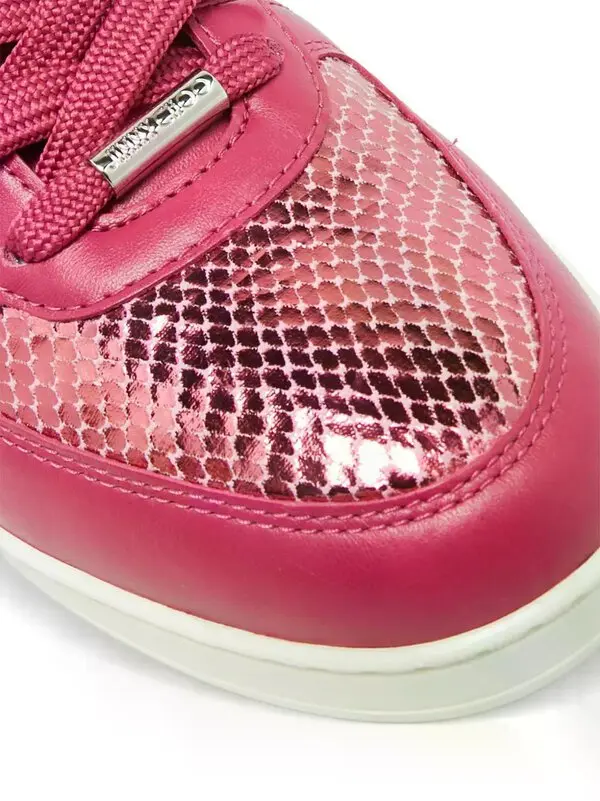 JIMMY CHOO Snakeskin-embossed Lace-up Sneakers