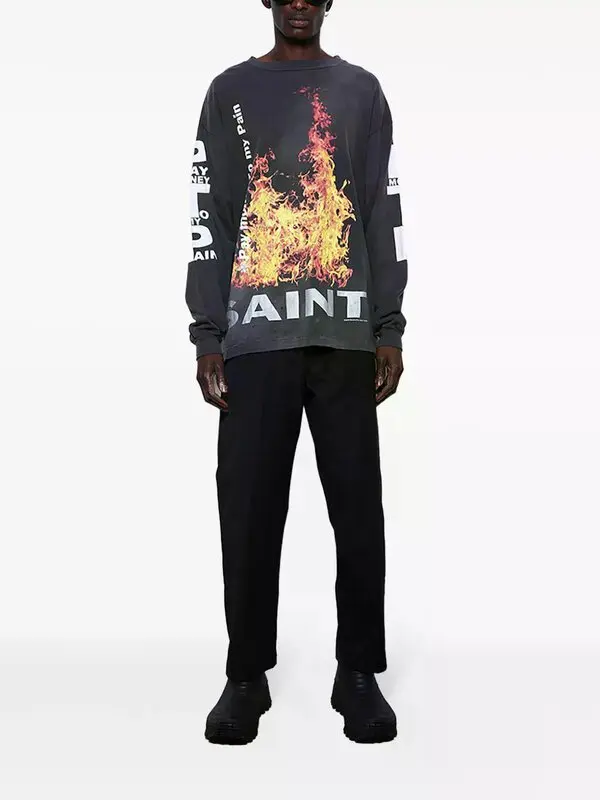 SAINT MXXXXXX Graphic Print Cotton Sweatshirt