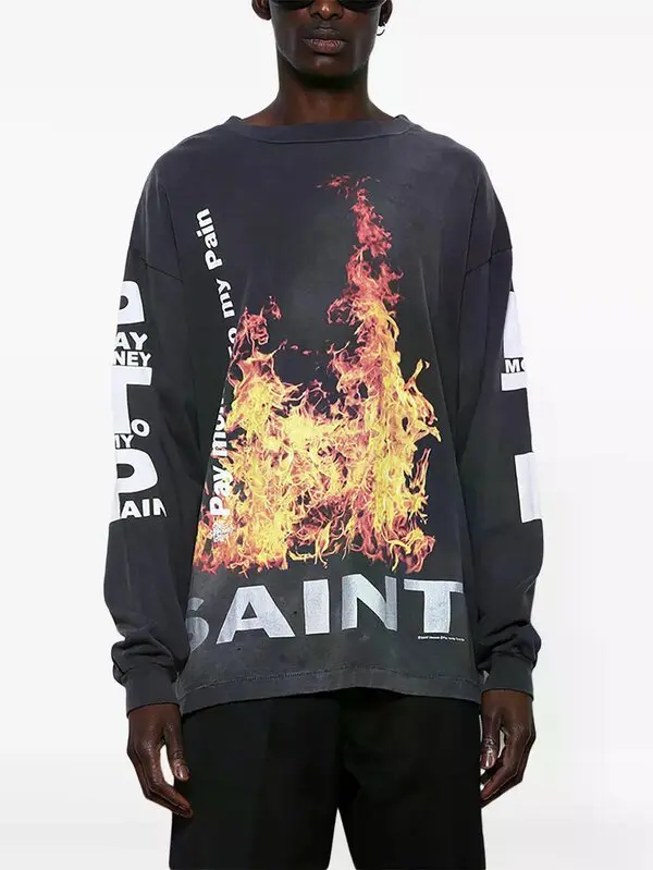 SAINT MXXXXXX Graphic Print Cotton Sweatshirt