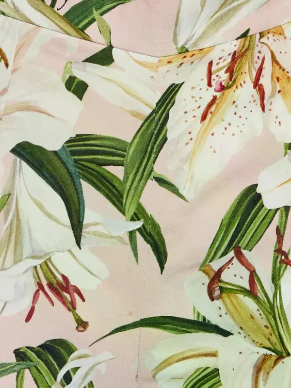Dolce & Gabbana Lily Print Straight-fit Trousers - Pink