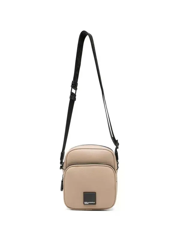 Karl Lagerfeld Logo Patch Messenger Bag - Neutrals