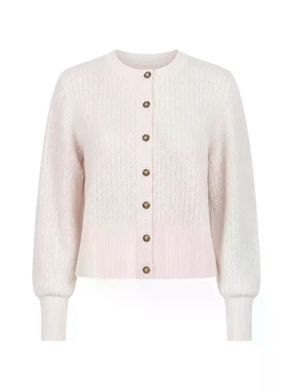 Le Kasha Gaya Pointelle Knit Cardigan - Neutrals