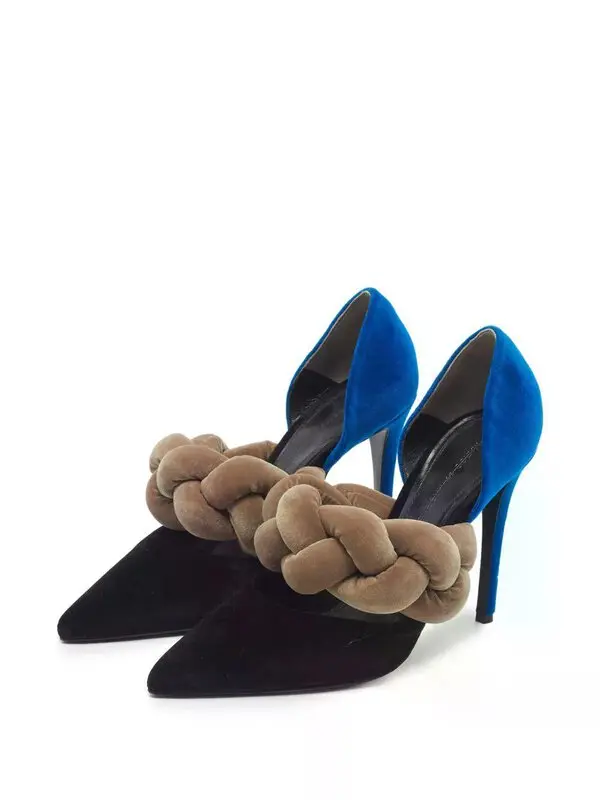 Marco De Vincenzo Braided Velvet Pumps - Black