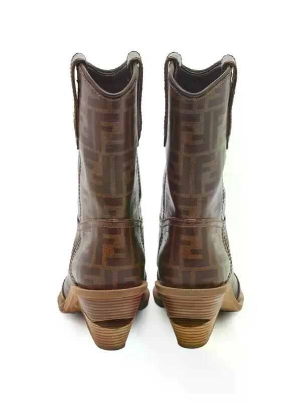Fendi Zucca Pointed Toe Ankle Boots