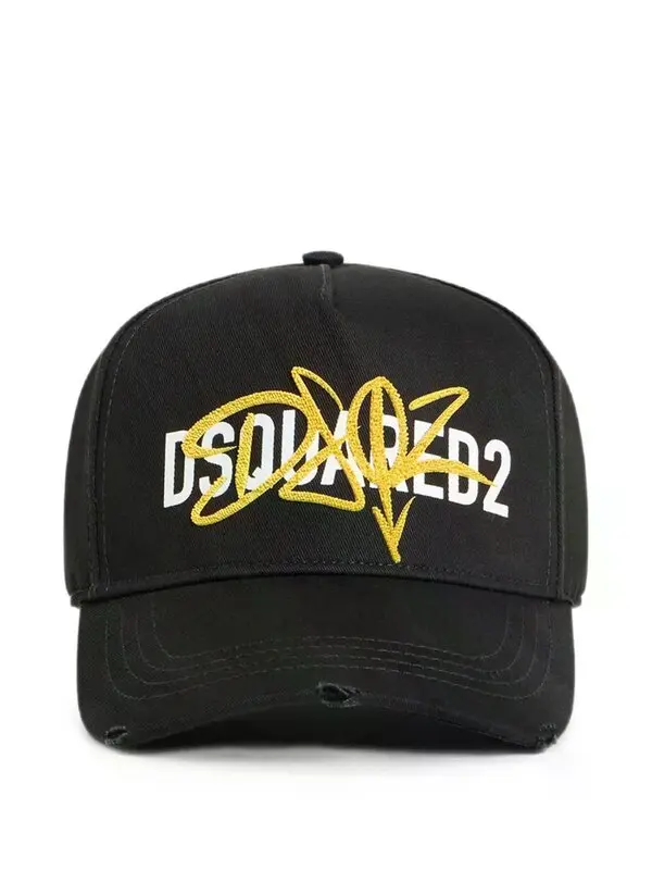 Dsquared2 Cotton Gabardine Baseball Cap - Black