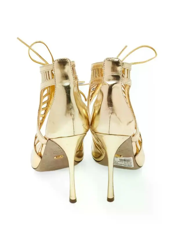 SERGIO ROSSI Tone Lace-up Leather Stiletto Sandals