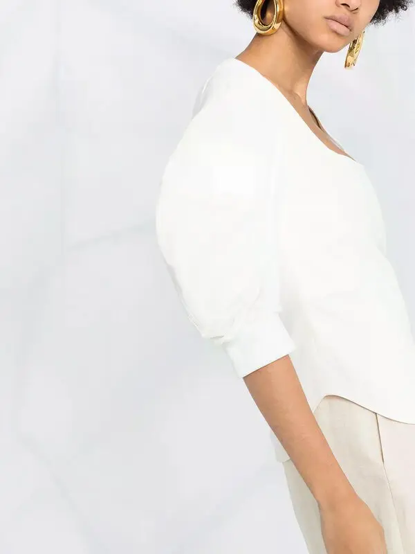Stella McCartney Square-neck Puff-sleeve Blouse
