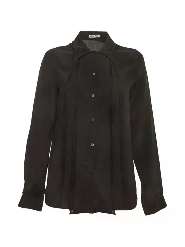 Miu Miu Silk Lace Trim Shirt