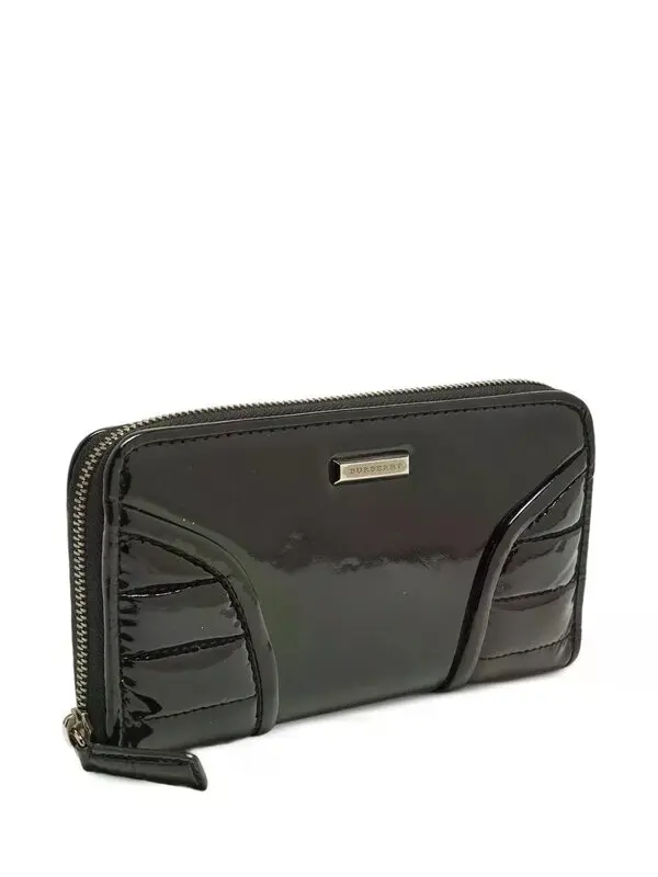 Burberry Quilted Patent Leather Wallet - Black