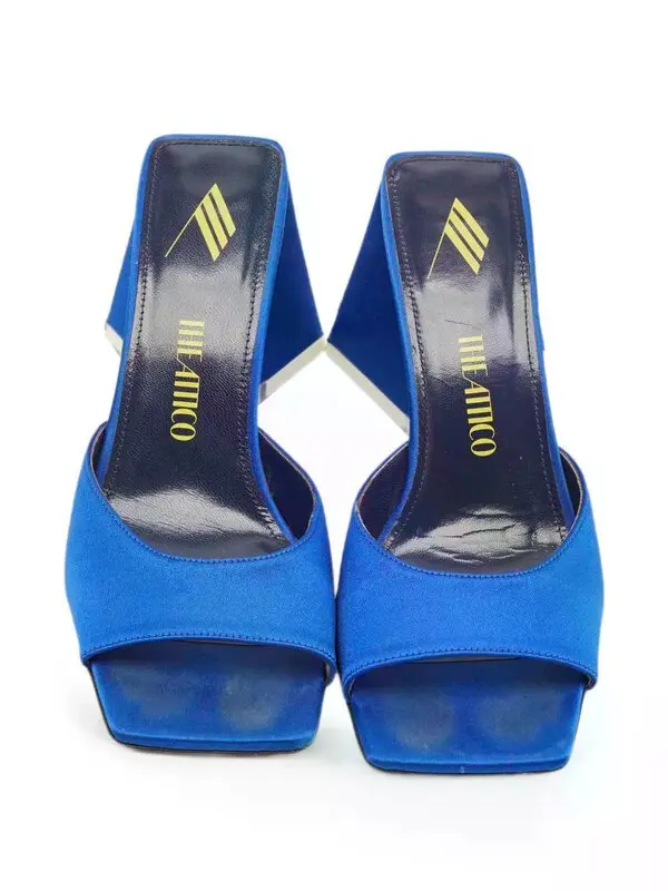 Attico Devon Satin Sandals - Blue
