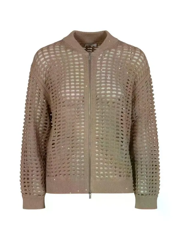 Peserico Open-knit Zip-up Cardigan